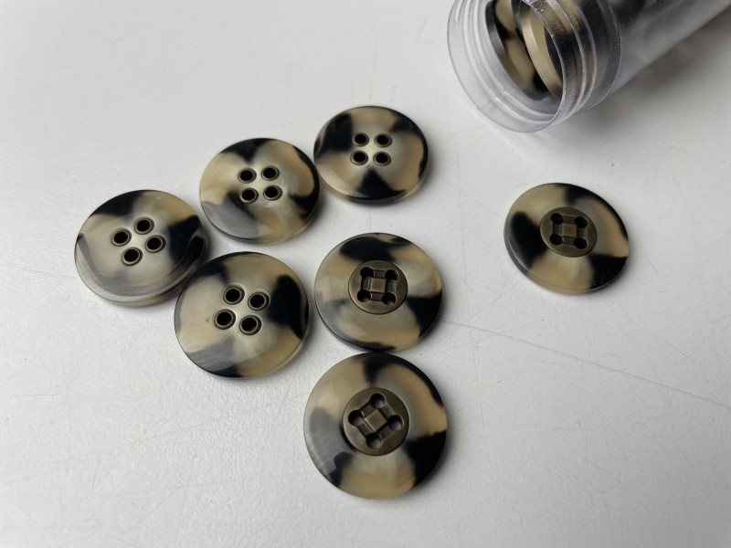 Knap - flot naturfarve, 21 mm